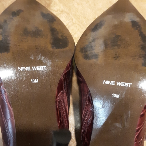 Nine West | Shoes | Nine West Faux Croc Embossed Booties | Poshmark